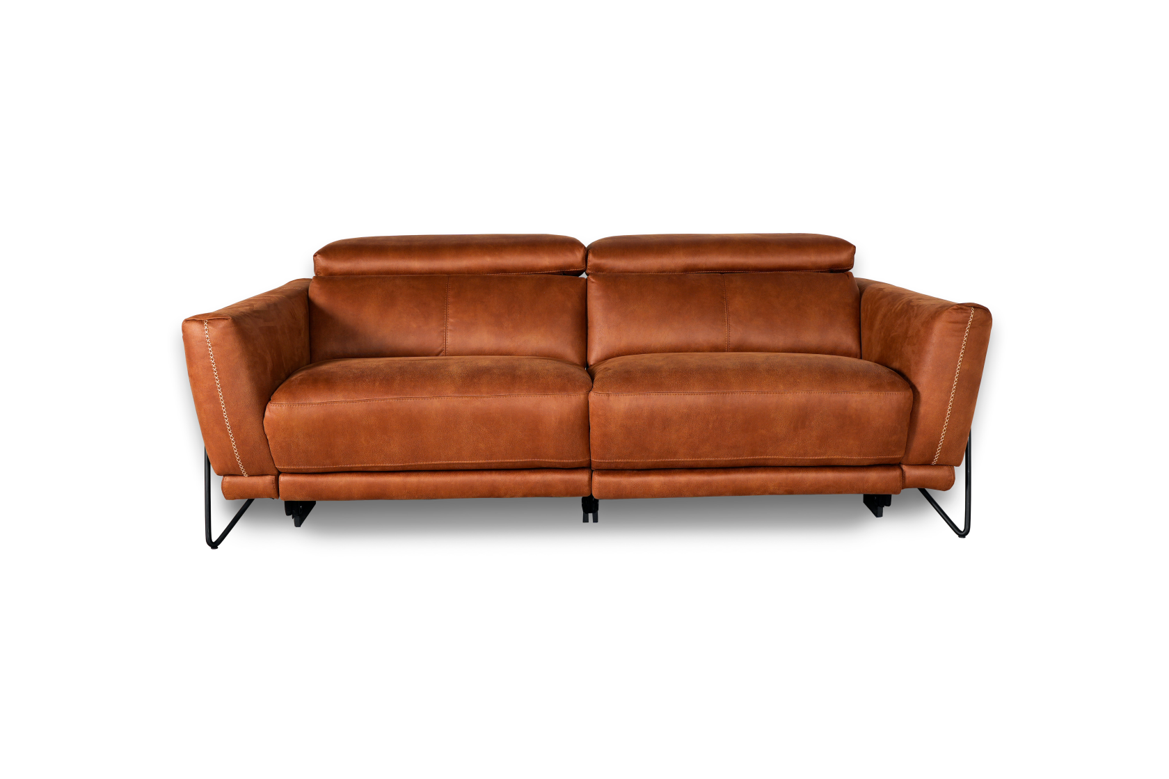 Industriële zetel 2,5zit Merlin in kleur cognac - Meubelen Jonckheere