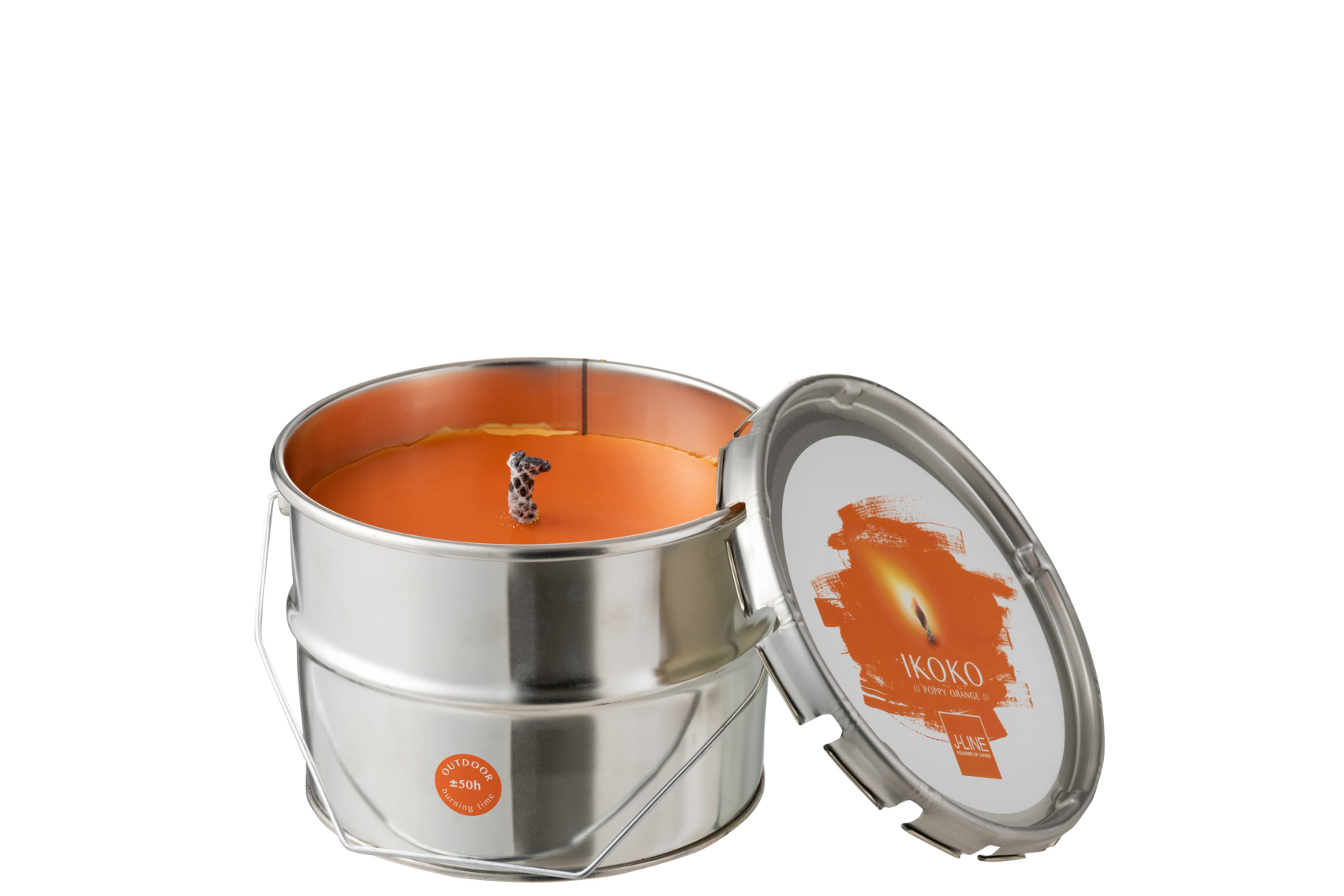 Buitenkaars- verfpot Ikoko- metaal/was- oranje S 50u- 21765 - Meubelen ...
