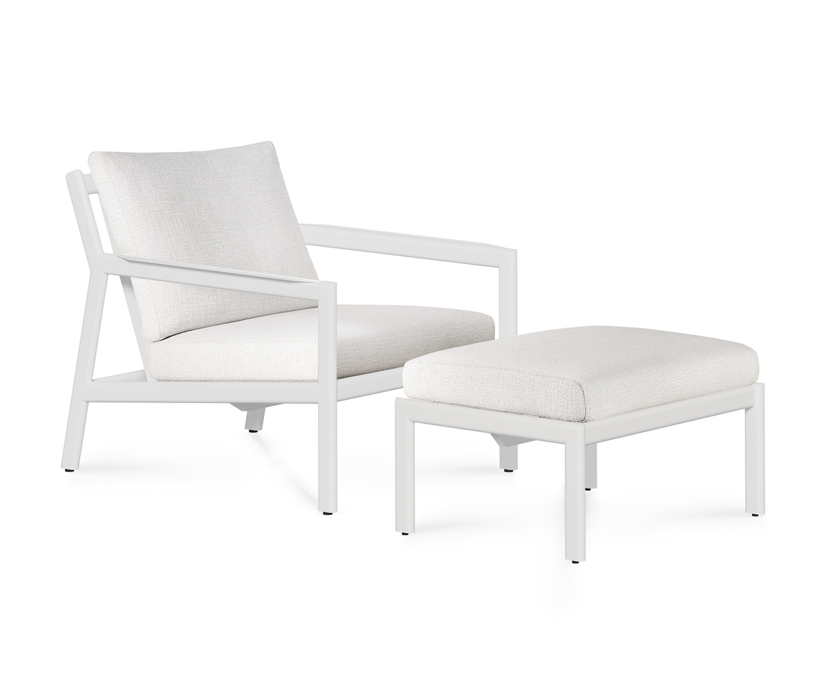 Jack Outdoor Footstool Aluminium White Off White Fabric Ethnicraft ...