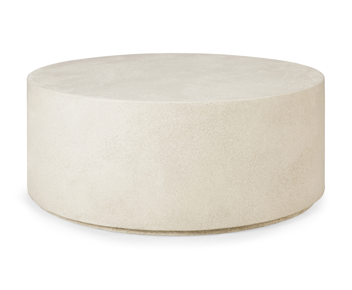 Microcement Elements Off White Round Coffee Table Ethnicraft - Meubelen ...
