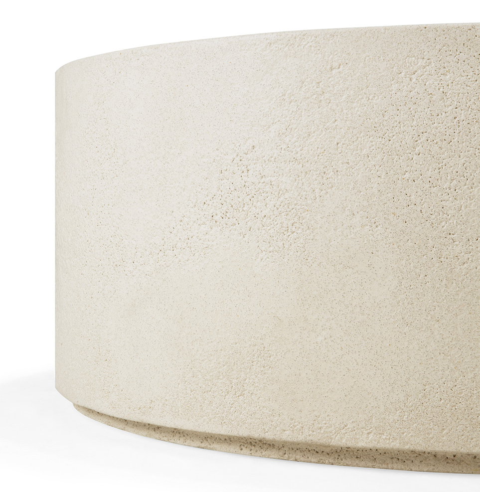 Microcement Elements Off White Round Coffee Table Ethnicraft - Meubelen ...