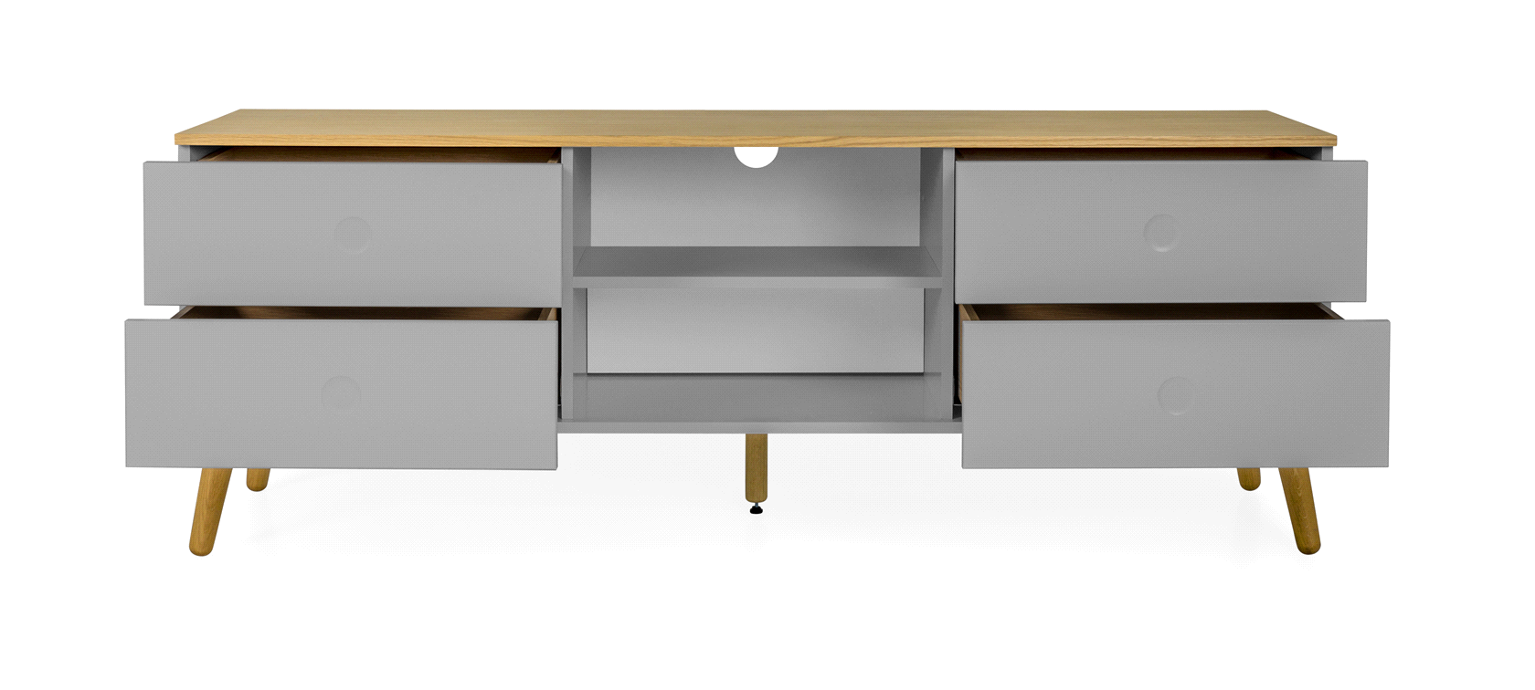 TV-bench Dot 4L grey/oak - Meubelen Jonckheere