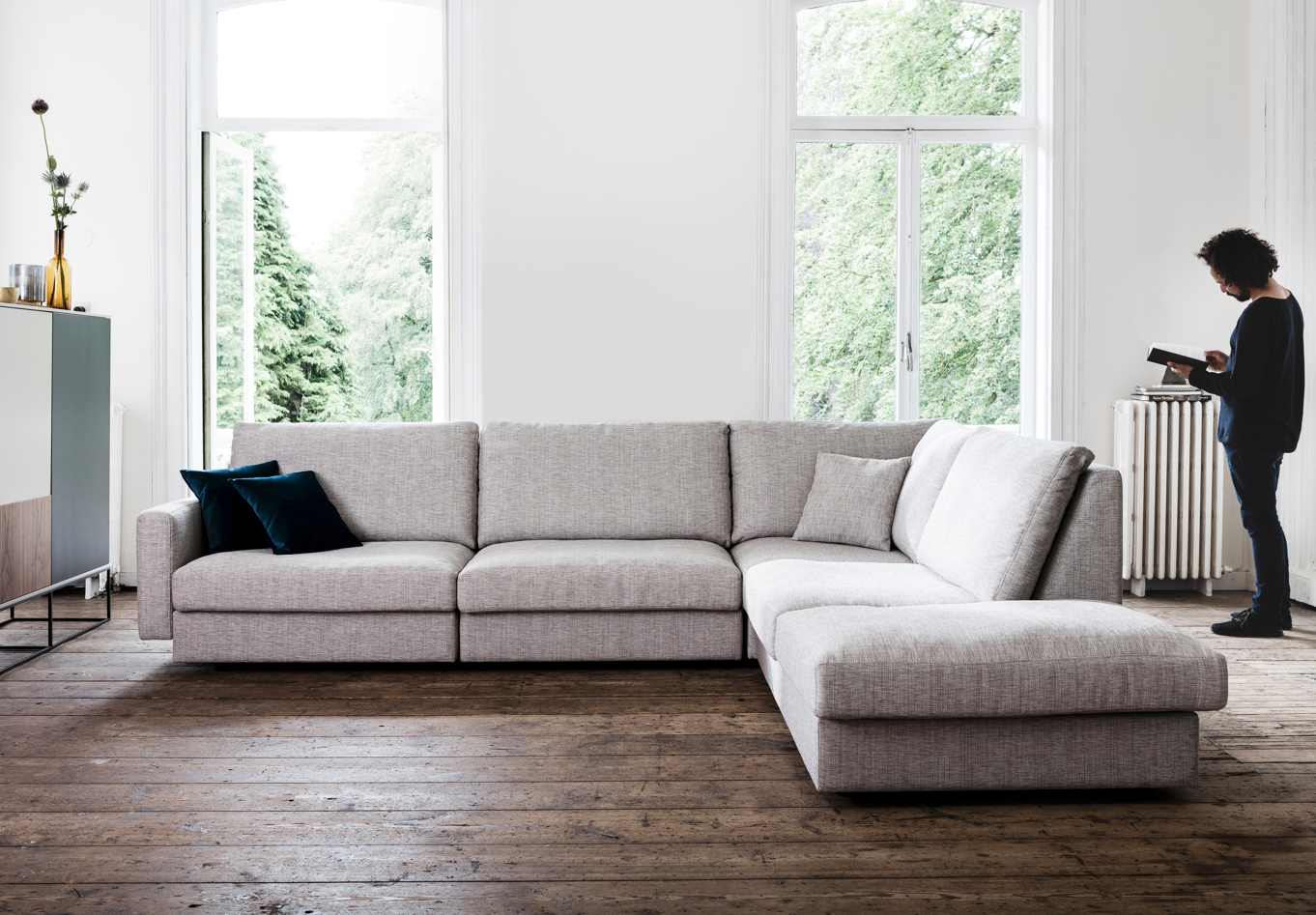 Hoeksalon Medusa met rechte hoek Passe Partout - Meubelen Jonckheere